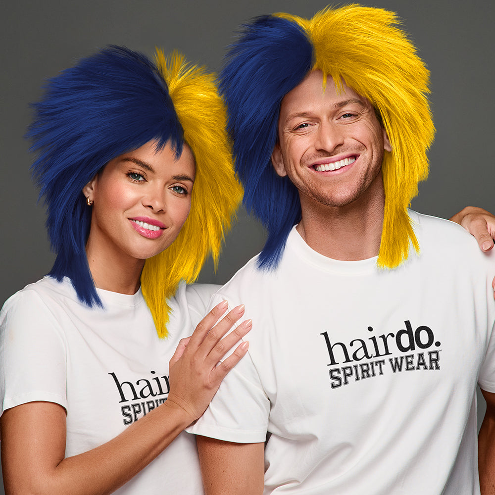 SPIRIT WEAR SPIKY SPIRIT WIG - BLUE 282 & GOLD 1235 - Hairdo USA