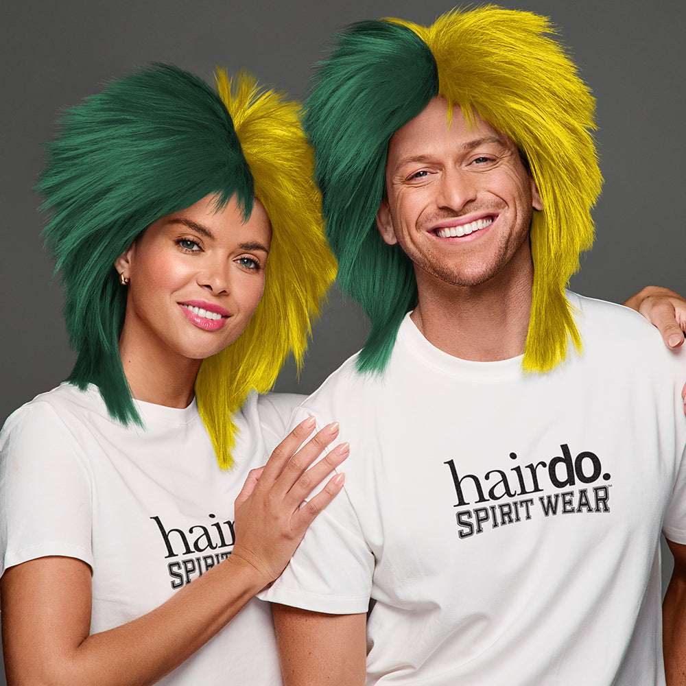 SW SPIKY SPIRIT WIG - GREEN 3435 & YELLOW 107 - Hairdo USA
