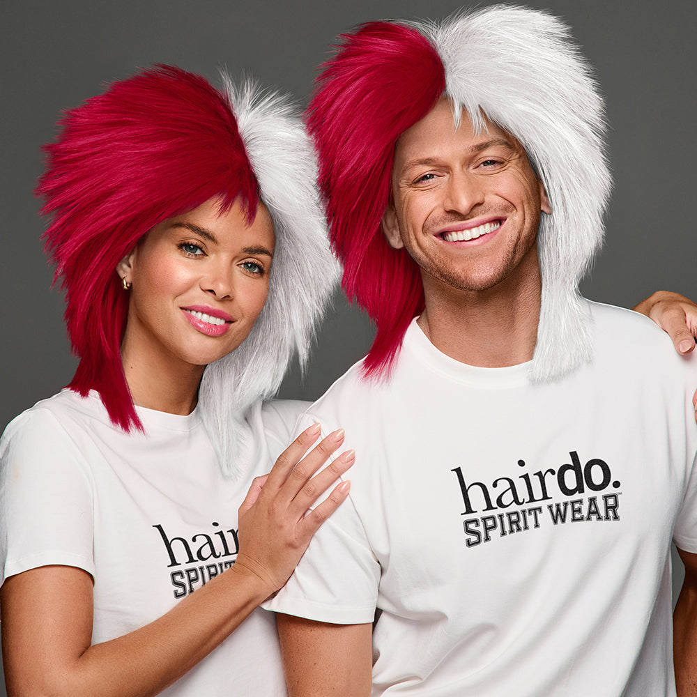 SW SPIKY SPIRIT WIG - RED 201 & WHITE - Hairdo USA