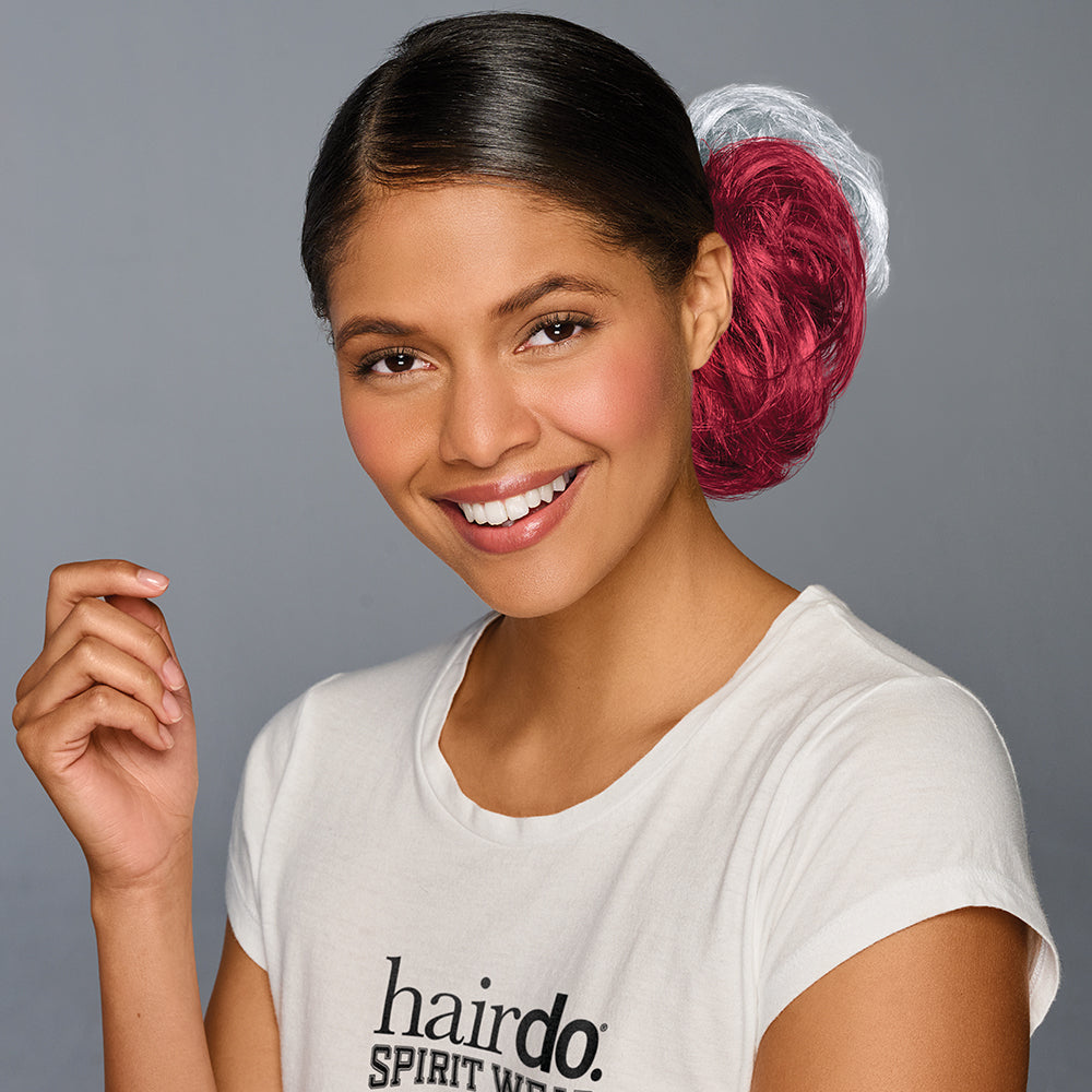 SPIRIT WEAR 2PC HAIR WRAP - RED 201 & WHITE - Hairdo USA