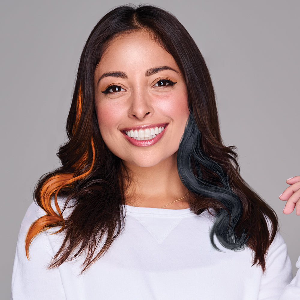 SW 2PC WAVY CLIP-IN COLOR - ORANGE 159 & GRAY 432 - Hairdo USA